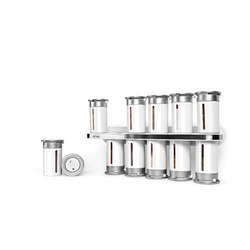 Zevro Zero Gravity Wall-Mount Magnetic Spice Rack 12 Canisters | Temple ...