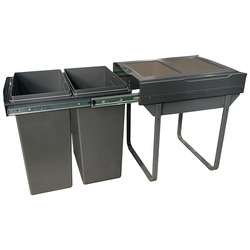 Domestique Plus 56L Twin Slide Out Concealed Waste Bin | Temple & Webster