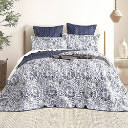Chiswick Living Medallion Megan Quilted Coverlet Set | Temple & Webster