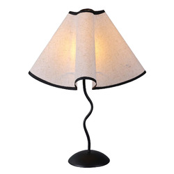 Luminea Sigmund Metal & Linen Wave Table Lamp | Temple & Webster