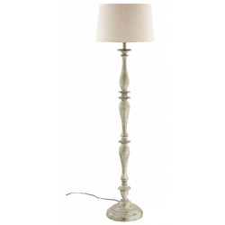 Hyde Park Home Bartholomew Resin & Linen Floor Lamp | Temple & Webster