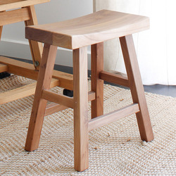 Hyde Park Home 45cm Russell Oak Wood Low Stool | Temple & Webster
