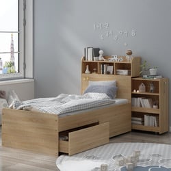 Gigi's Garden Light Oak Galway Bed with Storage | Temple & Webster