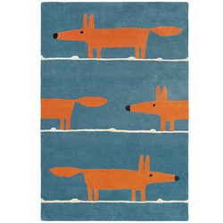 Scion Denim Fox Hand-Tufted Wool Rug | Temple & Webster