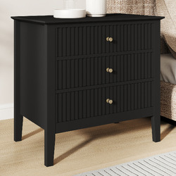 West Valley Interiors Large Amara 3 Drawer Bedside Table | Temple & Webster
