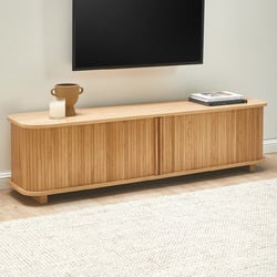 Temple & Webster 170cm Vincent Tambour Oak Wood TV Unit