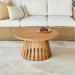 Temple & Webster Paros Eucalyptus Wood Outdoor Coffee Table
