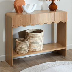 Temple & Webster Fiona Scallop 2 Drawer Console Table