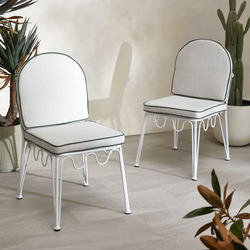 Temple & Webster Shelly Wavy Steel Outdoor Dining Chairs