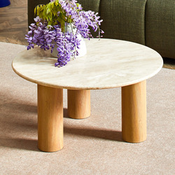 Temple & Webster Arabella Travertine Stone Coffee Table