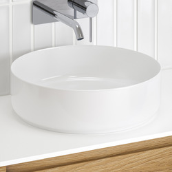 Temple & Webster Sabina 400mm White Round Ceramic Above Counter Basin