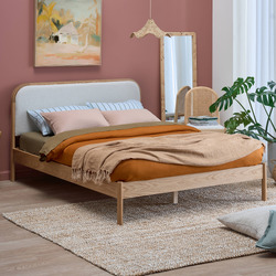 Temple & Webster Barnaby Oak Wood Bed Frame