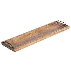 High St. Hand-Crafted Mango Wood & Metal Tray | Temple & Webster