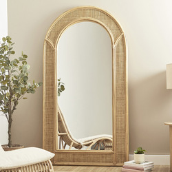 Maddison Lane Sixtus Arched Rattan Full Length Mirror | Temple & Webster