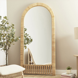 Maddison Lane Linus Arched Rattan Full Length Mirror | Temple & Webster