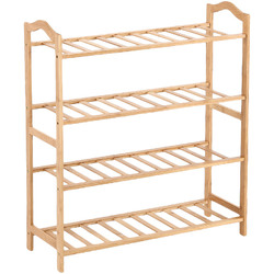 Oakleigh Home Natural Madeline 4 Tier Bamboo Shoe Rack | Temple & Webster