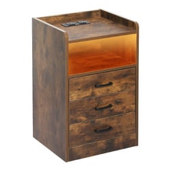 Oakleigh Home Ulric LED Bedside Table with USB Port & Outlet | Temple ...