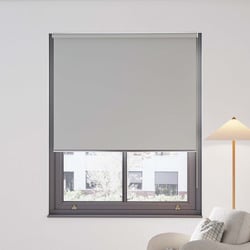 ProjectOutlook Thalia Light Grey Blockout Roller Blind | Temple & Webster