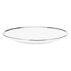 White & Silver 20cm Porcelain Dinner Plate | Temple & Webster