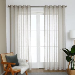 BAHA Sorrento Straw Sheer Eyelet Single Panel Curtain | Temple & Webster