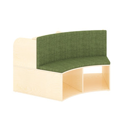 Kids' Clara 4 Shelf Concave Bookcase with Bench | Temple & Webster