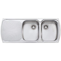 Oliveri Monet 120mm Topmount Double Kitchen Sink with Drainer | Temple ...
