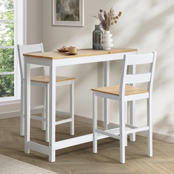 LivingFusion 2 Seater Pine Wood Levy Bar Table Set | Temple & Webster