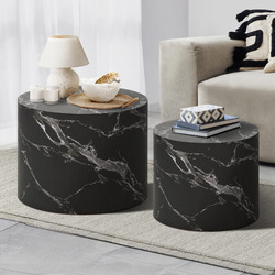 LivingFusion 2 Piece Black Etan Coffee Table Set | Temple & Webster