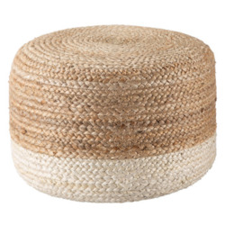 LaGraceHome Natural Jute & Cotton Pouffe | Temple & Webster