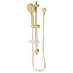 Vivid Brushed Gold Rail Shower | Temple & Webster