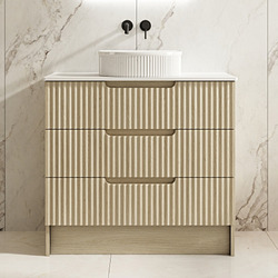 Nueva Bathware Colette 900mm Freestanding Vanity with Stone Countertop ...