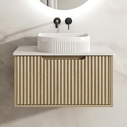 Colette 750mm Wall Hung Single Vanity with Stone Countertop | Temple ...