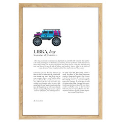 Zodiac Libra Child Monster Truck Printed Wall Art | Temple & Webster