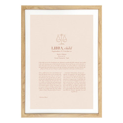 Blush Zodiac Libra Child Printed Wall Art | Temple & Webster