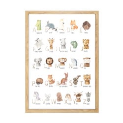 TinyTotsPrints Animal Alphabet Framed Paper Print Wall Art | Temple ...