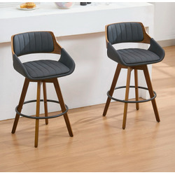Cassington_Home 67.5cm Moore Faux Leather Swivel Bar Stools | Temple ...