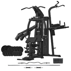 Multi-Station Home Gym Machine with Dumbbells & Barbells | Temple & Webster