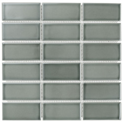 CoveTiles Urban Rectangle Gloss Mosaic Tile Green Swatch | Temple & Webster