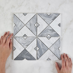 Samira White & Carrara Grey Marble Mosaic Tile | Temple & Webster