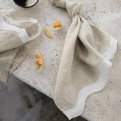 Wave European Linen Table Napkins | Temple & Webster