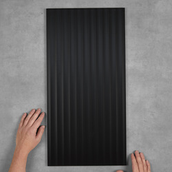Aurora Tiles Charlotte Matt Black Flute Ceramic Tile | Temple & Webster