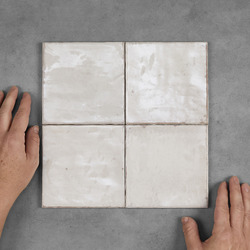 Amelia Chalk Square Ceramic Tile | Temple & Webster