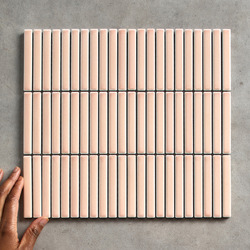 Soho Gloss Antique Pink Kit Kat Porcelain Mosaic Tile | Temple & Webster