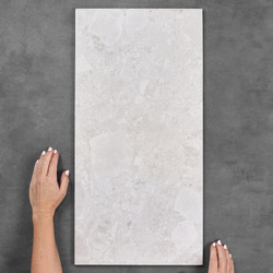 Marlo 300 x 600mm White Terrazzo Look Porcelain Tile | Temple & Webster