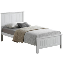 Western Designs White Leo Wooden Bed & Mattress | Temple & Webster