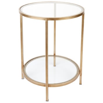 Rexington Home Charlotte Round Glass-Top Side Table | Temple & Webster