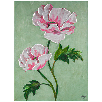 White Poppy Enhanced Stretched Canvas Wall Art | Temple & Webster
