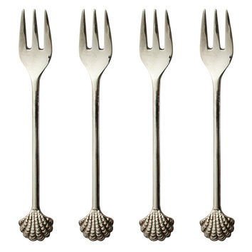 Scalloped Shell Aluminium Dessert Forks | Temple & Webster