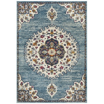 Network Rugs Blue Medallion Vintage Look Rug | Temple & Webster