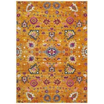 Network Rugs Rust Floral Field Vintage Look Rug | Temple & Webster